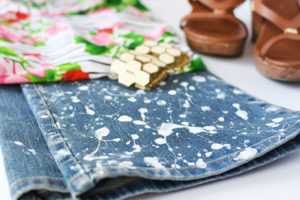 DIY White Paint Splatter Jeans - Delineate Your Dwelling