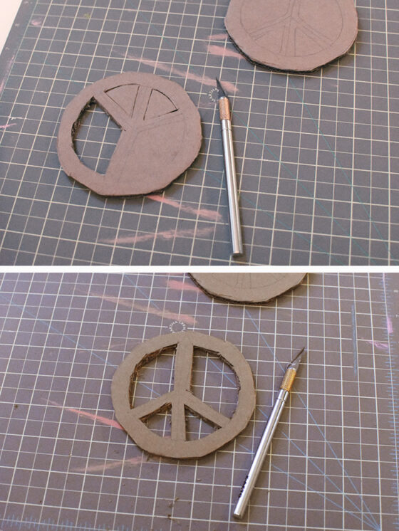 How to make Cardboard Peace Sign Ornaments - Delineate Your Dwelling