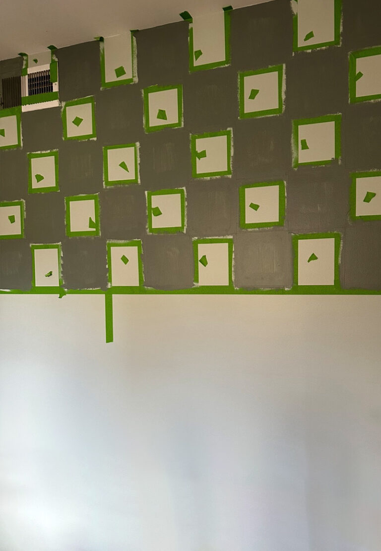 How to paint a Checker Pattern Accent Wall - Delineate Your Dwelling