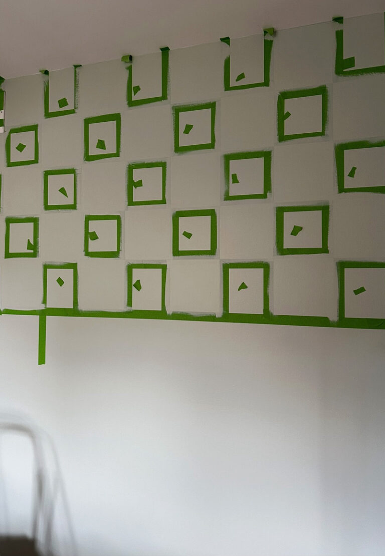 How to paint a Checker Pattern Accent Wall - Delineate Your Dwelling