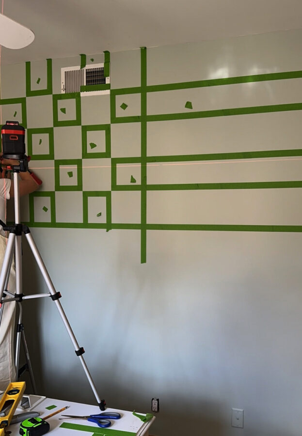 How to paint a Checker Pattern Accent Wall - Delineate Your Dwelling