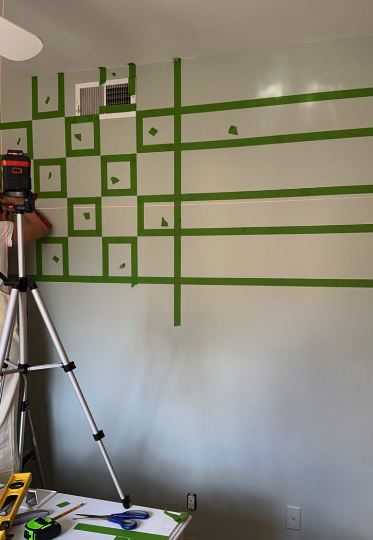 How to paint a Checker Pattern Accent Wall - Delineate Your Dwelling