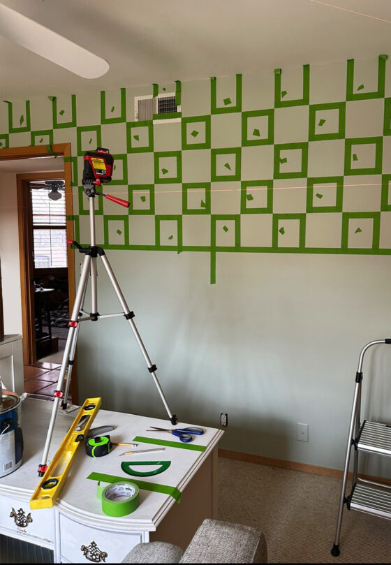 How to paint a Checker Pattern Accent Wall - Delineate Your Dwelling