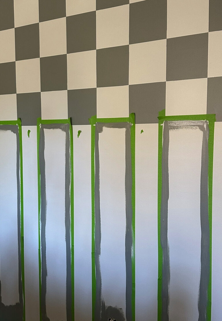 How to paint a Checker Pattern Accent Wall - Delineate Your Dwelling