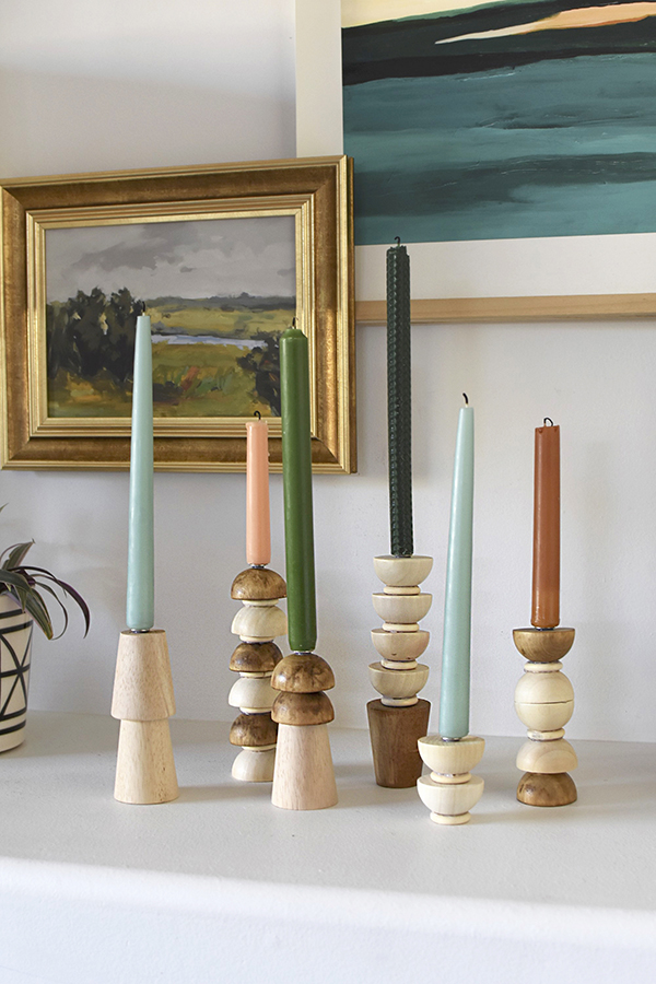 DIY Wooden Candlestick Holders - Delineate Your Dwelling