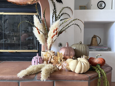 Fall Boho Bat Fireplace Display - Delineate Your Dwelling
