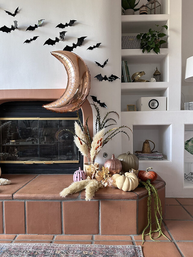 Fall Boho Bat Fireplace Display - Delineate Your Dwelling