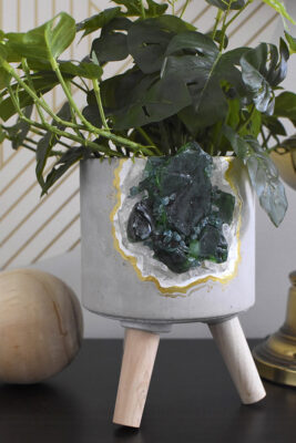 DIY Geode Rock Planter - Delineate Your Dwelling