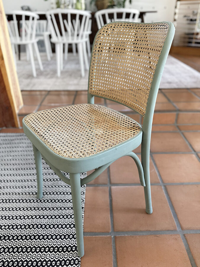 Painted Cane Chair makeover - Delineate Your Dwelling