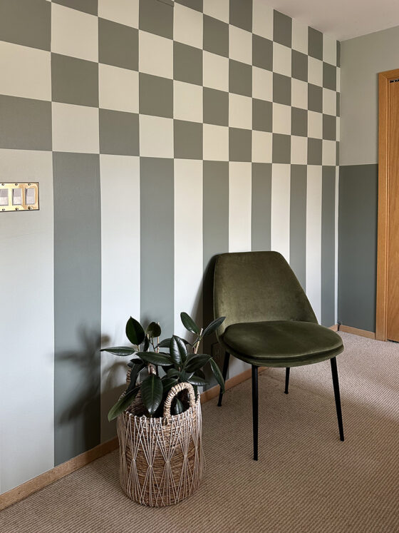 How to paint a Checker Pattern Accent Wall - Delineate Your Dwelling