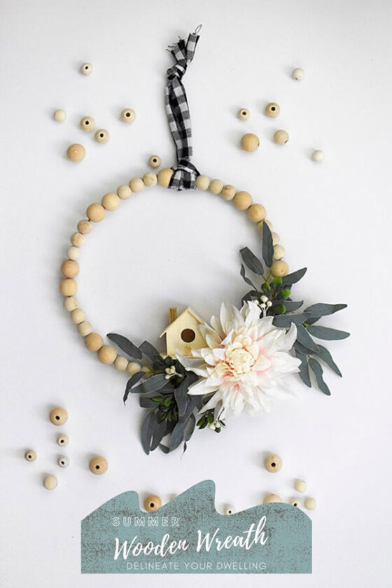 Boho Floral Wooden Wreath - Delineate Your Dwelling